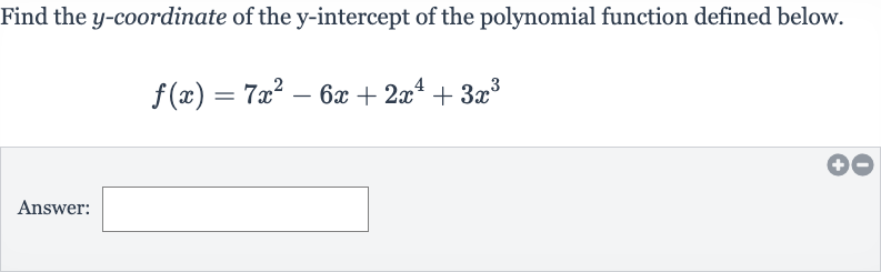 (Solved)-Find the y-coordinate of the y-intercept of the polynomial