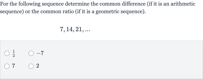 (Solved)-For the following sequence determine the common difference