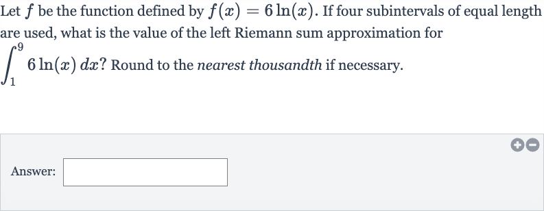 (Solved)-Let f be the function defined by f(x)=6ln(x). If four subi