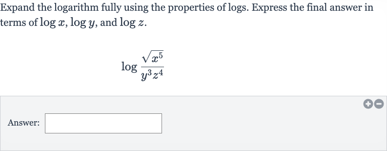 (Solved)-Expand the logarithm fully using the properties of logs. Exp