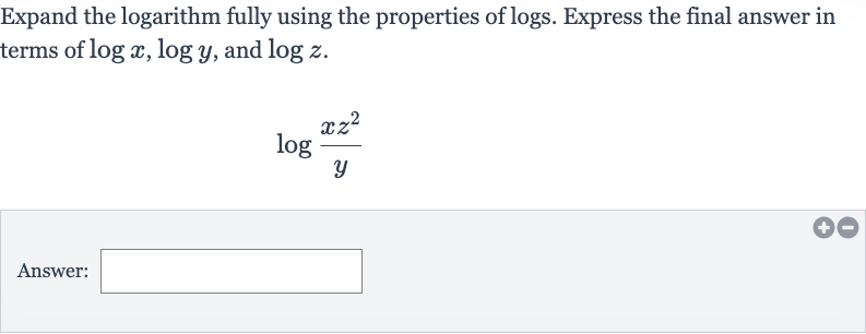(Solved)-Expand the logarithm fully using the properties of logs. Exp