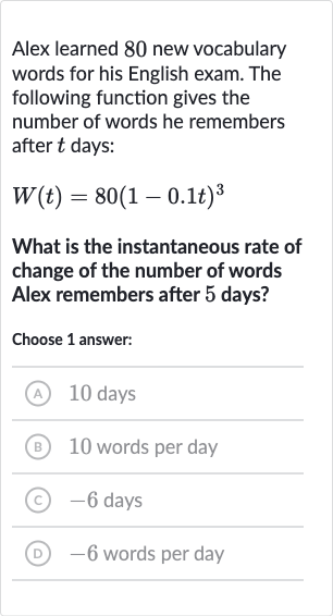 (Solved)-Alex learned 80 new vocabulary words for his English exam. T