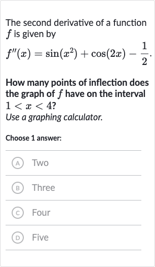 (Solved)-The second derivative of a function f is given by f^('')(x