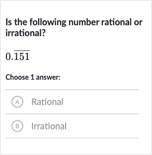 (Solved)-Is the following number rational or irrational? 0. bar(151)