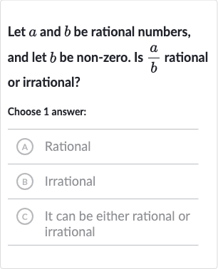 (Solved)-Let a and b be rational numbers, and let b be non-zero. I