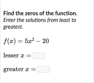 (Solved)-Find the zeros of the function. Enter the solutions from lea