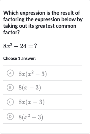 (Solved)-Which expression is the result of factoring the expression b