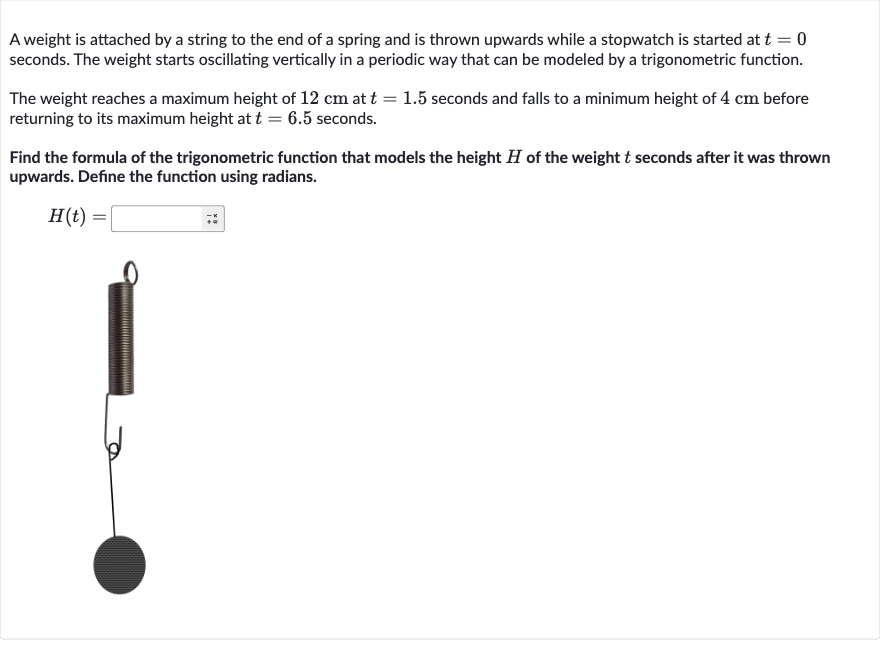 (Solved)-A weight is attached by a string to the end of a spring and