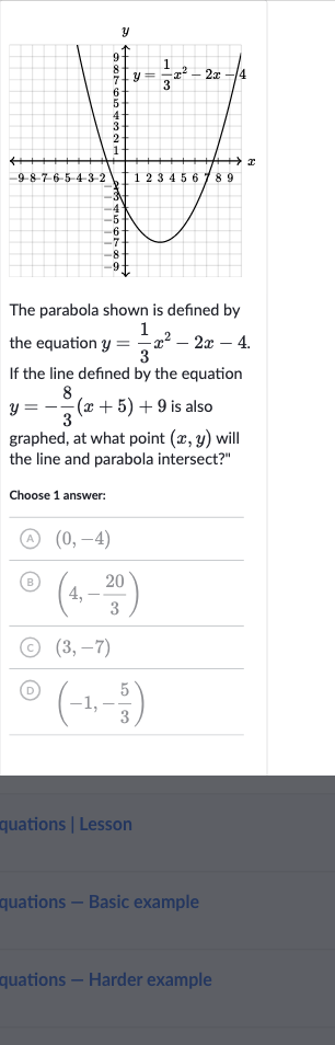 (Solved)-The parabola shown is defined by the equation y=(1)/(3)x^(2