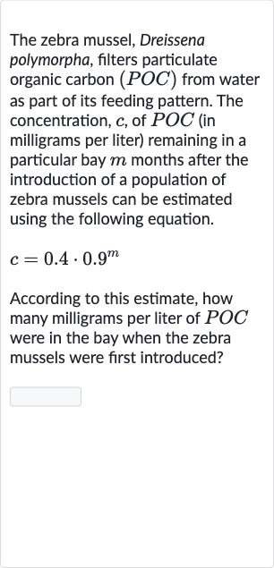 (Solved)-The zebra mussel, Dreissena polymorpha, filters particulate
