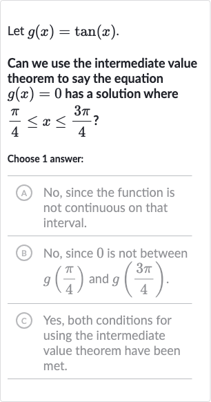 (Solved)-Let g(x)=tan(x). Can we use the intermediate value theorem